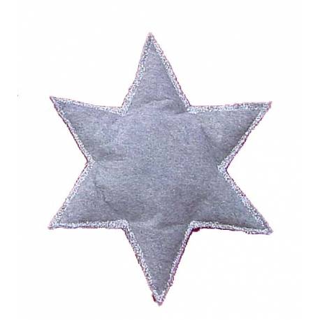 Estrella gris borde purpurina