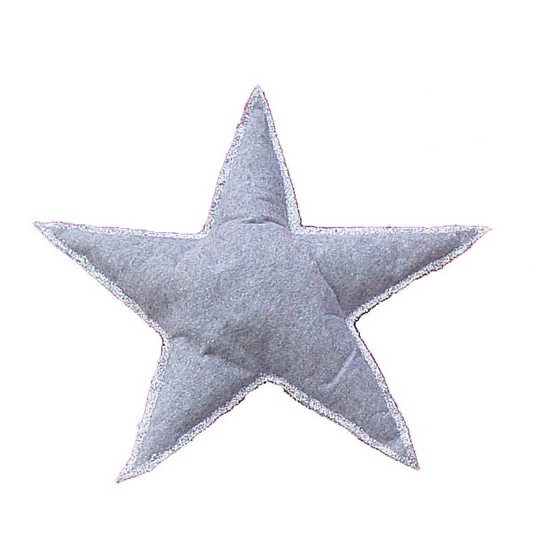 Estrella gris borde purpurina